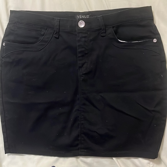 VENUS | Skirts | Venus Size 2 Black Stretch Denim Skirt | Poshmark